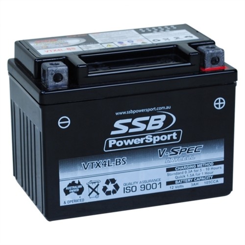SSB 12V V-Spec High Performance AGM Battery - VTX4L-BS * Motorcycles R Us